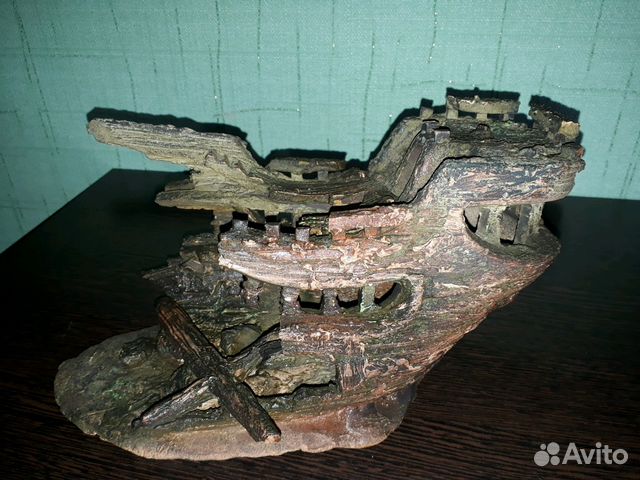 Керамический корабль. Декор в аквариум